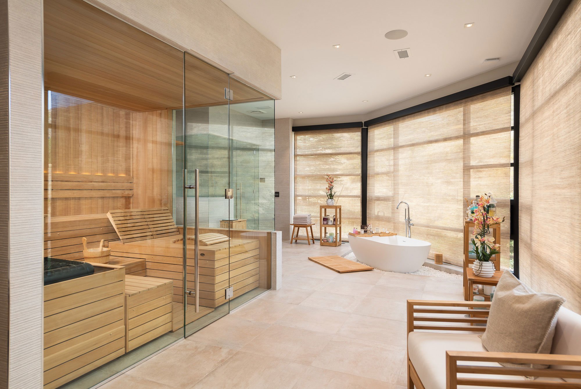 Custom Sauna Room Design Tops Off Luxury Home Spa